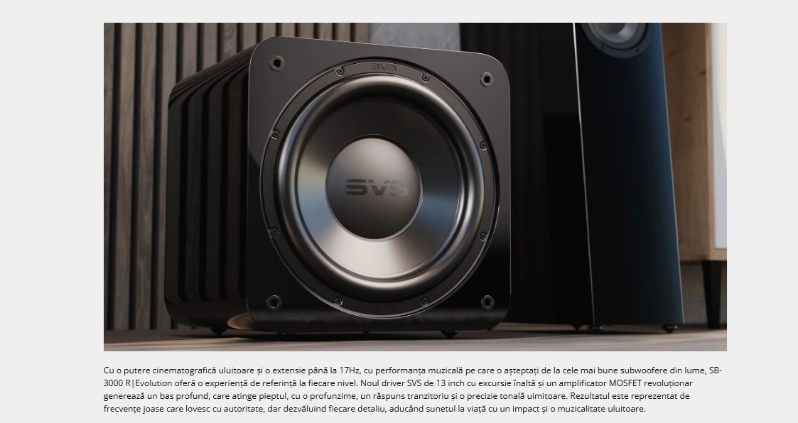 Subwoofer SVS SB 3000 REvolution la AVstore.ro